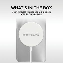Xtreme™ Power Pro Series 15W Wireless Magnetic Charger with USB-C Cable ...