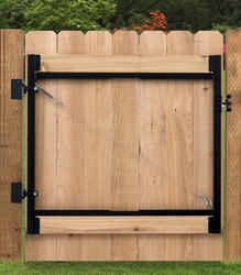 Adjust-A-Gate™ 60" to 96" Black Contractor Grade 3-Rail Gate Kit at ...
