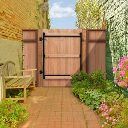 Adjust-A-Gate™ 60" to 96" Black Contractor Grade 3-Rail Gate Kit at ...