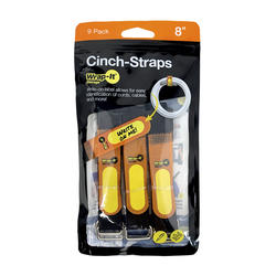 Wrap-It® Storage Cinch-Straps 8" Orange/Black Hook and Loop Strap with ...