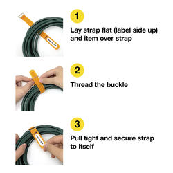 Wrap-It® Storage Cinch-Straps 5" Red/Black Hook and Loop Strap with ...