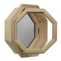 JJJ Specialty Cabin Breeze 20 x 20 Venting 4-Season Wood Octagon Window ...