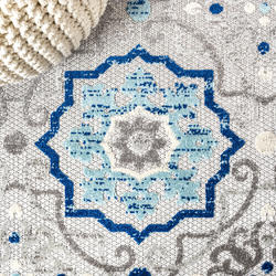 Jonathan Y Amalfi Coast Blue/Gray 5'3" x 5'3" Round Area Rug at Menards®