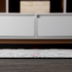 Jonathan Y Modern Persian Light Grey/Red 6'7" x 6'7" Round Area Rug at ...