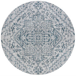 Jonathan Y Santa Monica Teal/Gray 5'3" x 5'3" Round Area Rug at Menards®