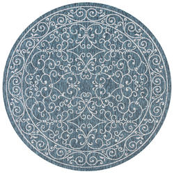 Jonathan Y Santa Monica Teal/Gray 5'3" x 5'3" Round Area Rug at Menards®