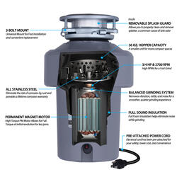 Criterion 3/4 HP Deluxe Series Garbage Disposal at Menards®