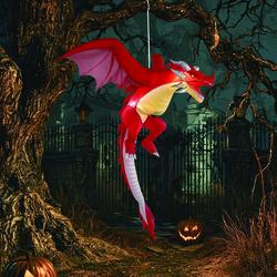 Pumpkin Hollow™ 6' LED Flying Dragon Halloween Hanging Inflatable at ...