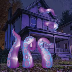 Pumpkin Hollow™ LED Octopus Tentacles Halloween Window Inflatable - 3 ...