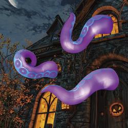 Pumpkin Hollow™ LED Octopus Tentacles Halloween Window Inflatable - 3 ...