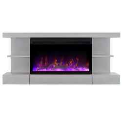 Paramount 48" Sophisticated Grey Wood Grain Electric Fireplace with ...