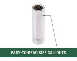 Masterforce® Control Drive® 1/4" Drive SAE Deep Socket Set - 10 Piece ...