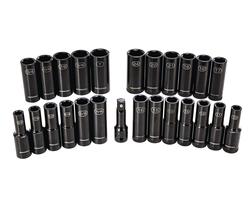 Masterforce® Control Drive® 1/2" Drive SAE & Metric Deep Impact Socket ...