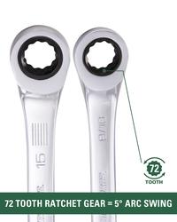 Masterforce® Control Drive™ SAE & Metric Ratcheting Combination Wrench ...