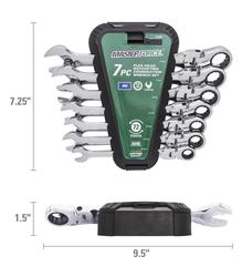 Masterforce® Control Drive™ Metric Flex Head Ratcheting Wrench Set - 7 ...