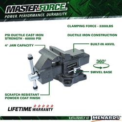 Masterforce® 4" Workshop Vise with Swivel Base at Menards®