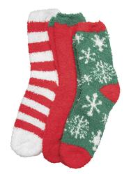 Dot Dash Crew Green/Red/White Assorted Christmas Cozy Socks - 3 Pairs ...