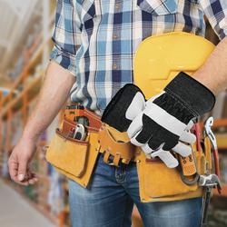 Hand Crew® Men's Grey/White Large/X-Large Leather Work Gloves - 1 Pair ...