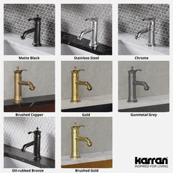 Karran Vineyard Single-Handle Brushed Copper Bathroom Sink Faucet at ...