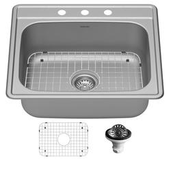 Karran Profile Drop-in 25" Stainless Steel Single Bowl Kitchen Sink at ...