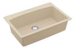 Karran Drop-In 33" Bisque Quartz 1-Hole Single Bowl Kitchen Sink at ...