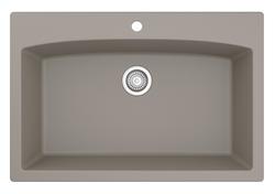 Karran Drop-In 33" Concrete Quartz 1-Hole Single Bowl Kitchen Sink at ...