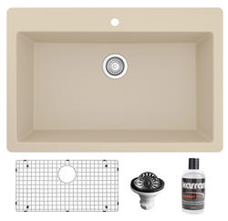 Karran Quartz 33" Bisque Drop-in Single Bowl Kitchen Sink Kit at Menards®