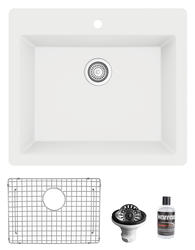 Karran Quartz 25" White Drop-in Single Bowl Kitchen Sink Kit at Menards®