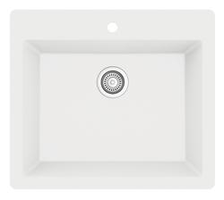 Karran Quartz 25" White Drop-in Single Bowl Kitchen Sink Kit at Menards®