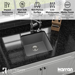 Karran Undermount 17" Gray Quartz Single Bowl Bar Sink at Menards®