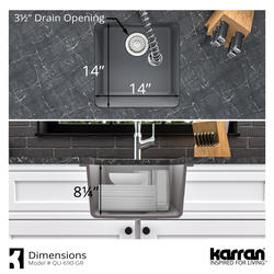 Karran Undermount 17" Gray Quartz Single Bowl Bar Sink at Menards®