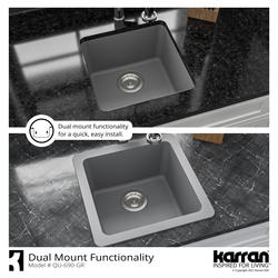 Karran Undermount 17" Gray Quartz Single Bowl Bar Sink at Menards®