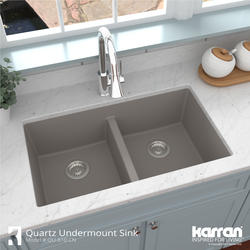 Karran Undermount 32" Concrete Quartz Double Bowl Kitchen Sink at Menards®