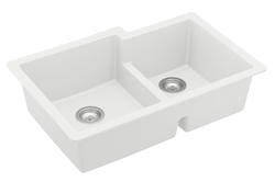 Karran Undermount 32" White Quartz Double Bowl Kitchen Sink at Menards®