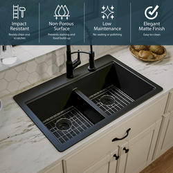 Tuscany Dual Mount 33" Black Quartz Kitchen Sink at Menards®