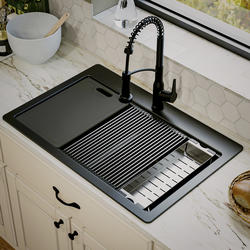 Tuscany Dual Mount 33" Black Quartz Kitchen Sink at Menards®