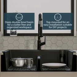 Tuscany Dual Mount 33" Black Quartz Kitchen Sink at Menards®