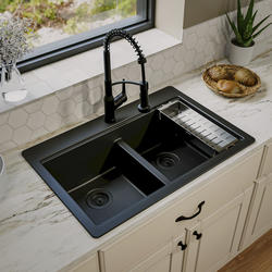 Tuscany Dual Mount 33" Black Quartz Kitchen Sink at Menards®