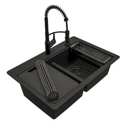 Tuscany Dual Mount 33" Black Quartz Kitchen Sink at Menards®