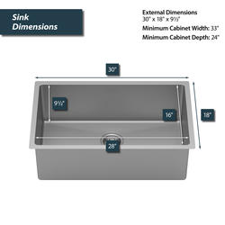 Tuscany Undermount 30" Stainless Single Bowl Kitchen Sink at Menards®