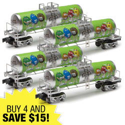 4-Piece O Gauge M&M's® Tank Car Dealer Pack at Menards®