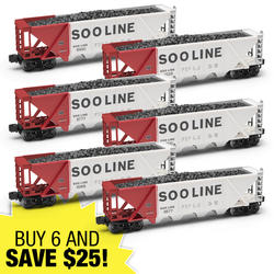 6-Piece O Gauge Soo Line Hopper Car Dealer Pack at Menards®