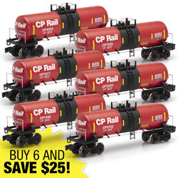 6-Piece O Gauge CP Rail Modern Tank Car Dealer Pack at Menards®