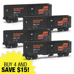 4-Piece O Gauge Seaboard System Boxcar Dealer Pack at Menards®