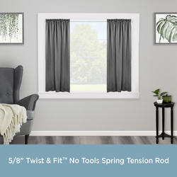 Kenney® Nicholas 48-75" Brushed Nickel Twist & Fit No Tools Tension ...