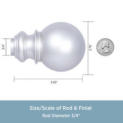 Kenney Bryce 3/4" Standard Decorative Window Curtain Rod, 36-66", Satin ...