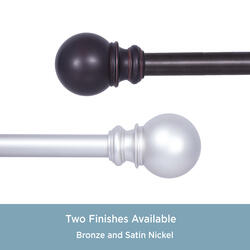 Kenney Bryce 3/4" Standard Decorative Window Curtain Rod, 36-66", Satin ...