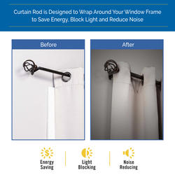 Sun Zero® 36"-66" Oil Rubbed Bronze Cage Room Darkening Decorative Wrap ...