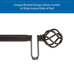 Sun Zero® 36"-66" Oil Rubbed Bronze Cage Room Darkening Decorative Wrap ...