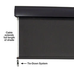 Shade Champ Florence Motorized Outdoor Sun Shade With Valance - 120"W x ...